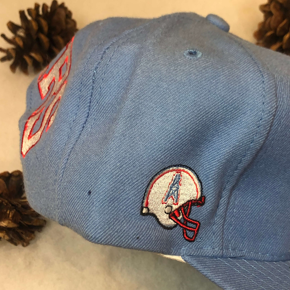 Vintage NFL Houston Oilers American Needle Blockhead Wool Snapback Hat ...