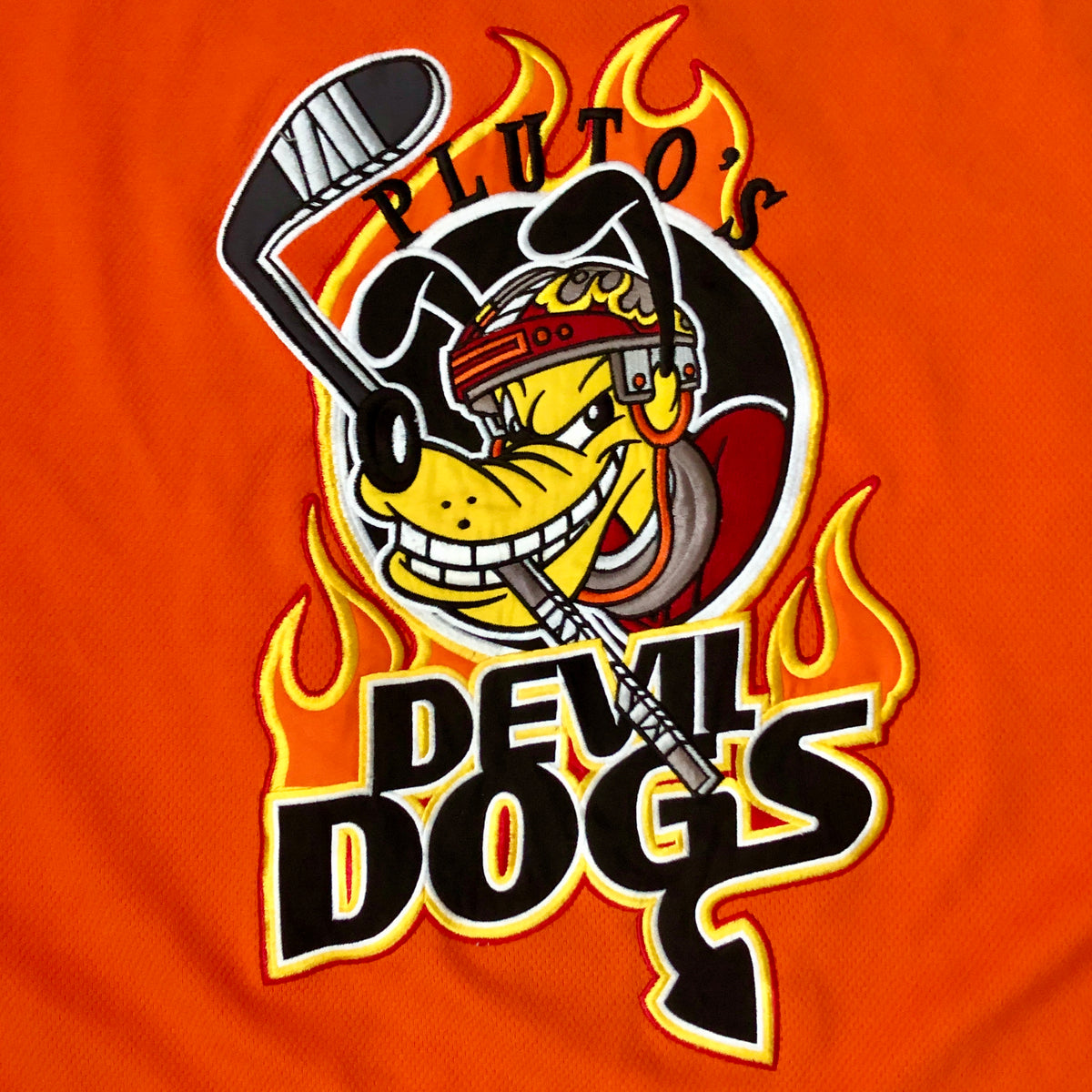 Vintage 90s Disney Devil Dogs Pluto K9 Hockey Jersey (XL) – 🎅 Bad Santa