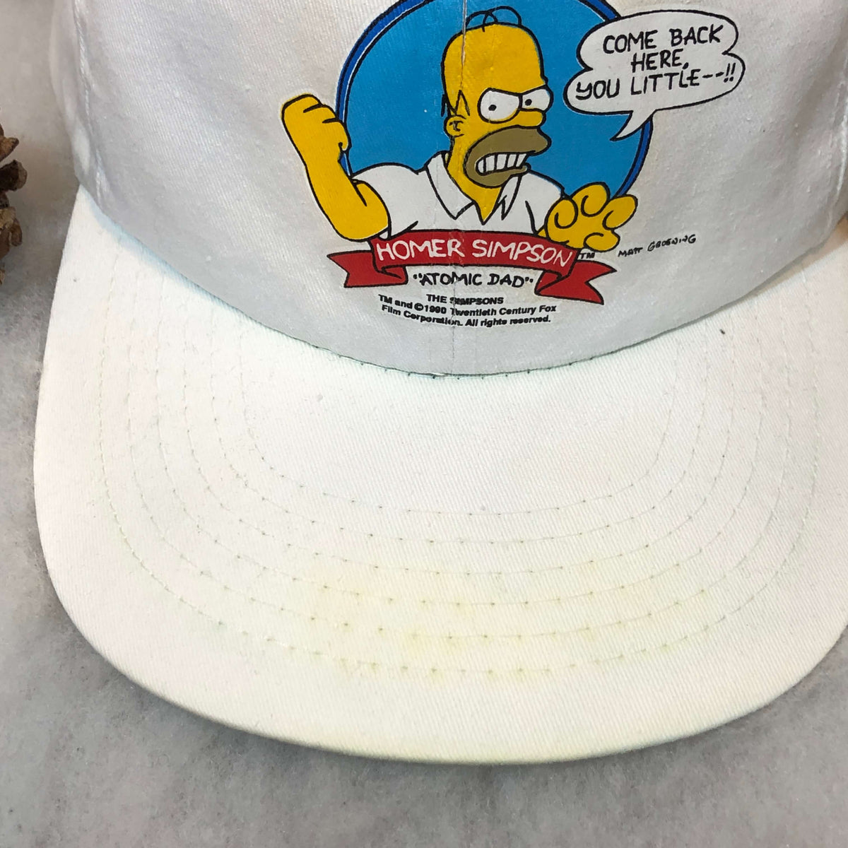 Vintage 1990 Homer Simpson Atomic Dad The Simpsons Twill Snapback Hat ...
